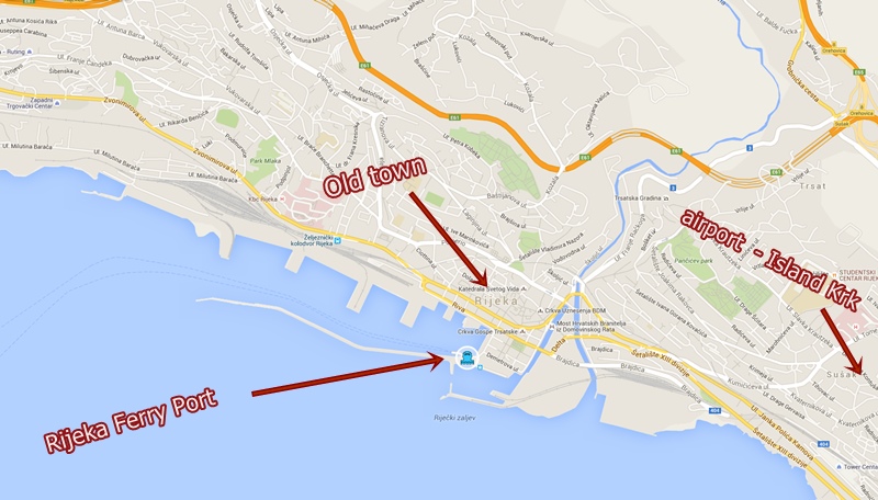 Trajektna luka Rijeka, dolasci i polasci iz luke